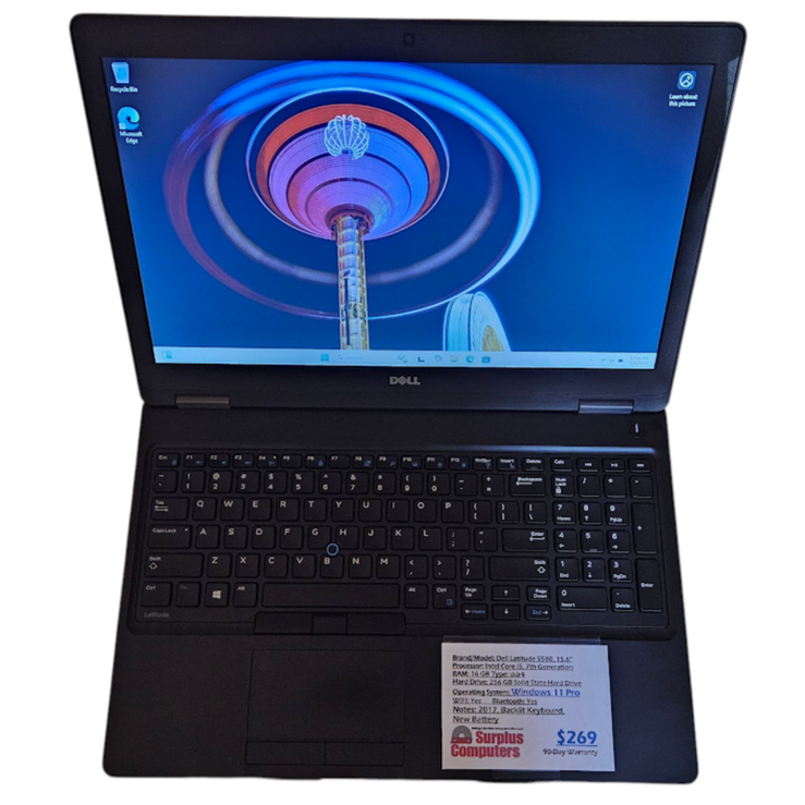Dell Latitude 5580 15.6 inch Windows 11 Laptop | DISC Surplus Computers